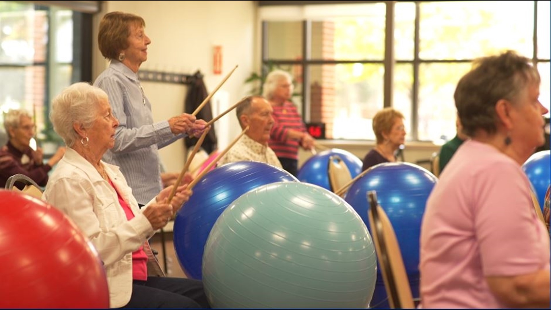 Retirement community hosts drumming class for residents | 9news.com