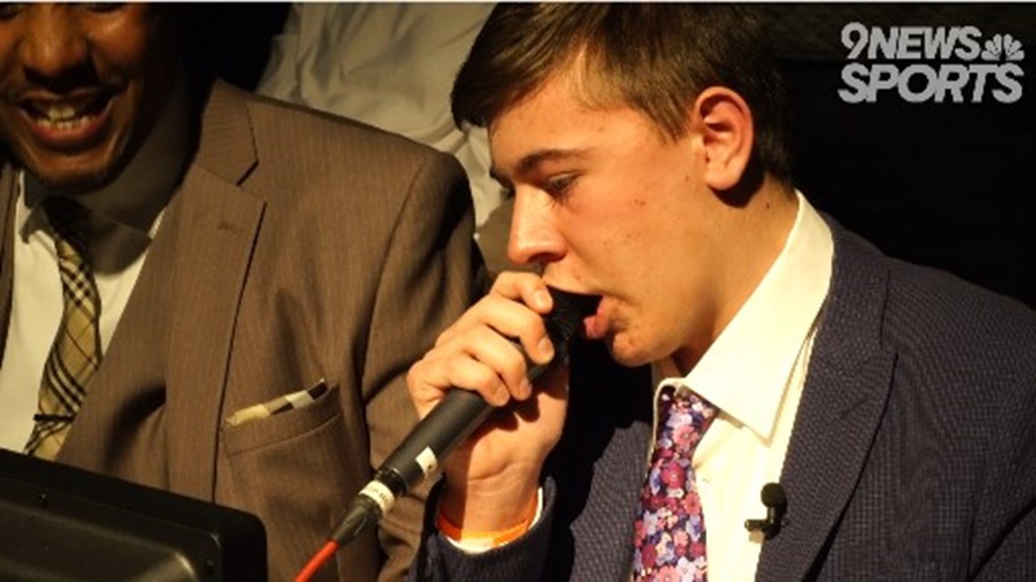 Arapahoe's Levi Lips lives out his dream of announcing Nuggets | 9news.com