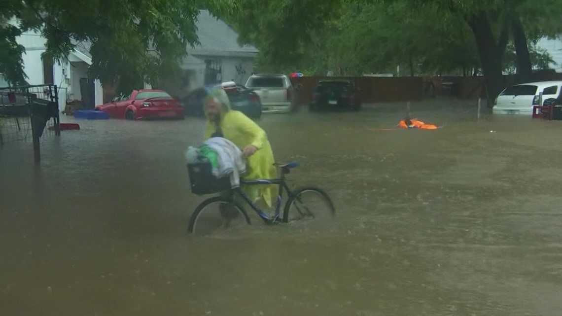 Dallas experiences flooding after a summer's worth of rainfall in a day ...