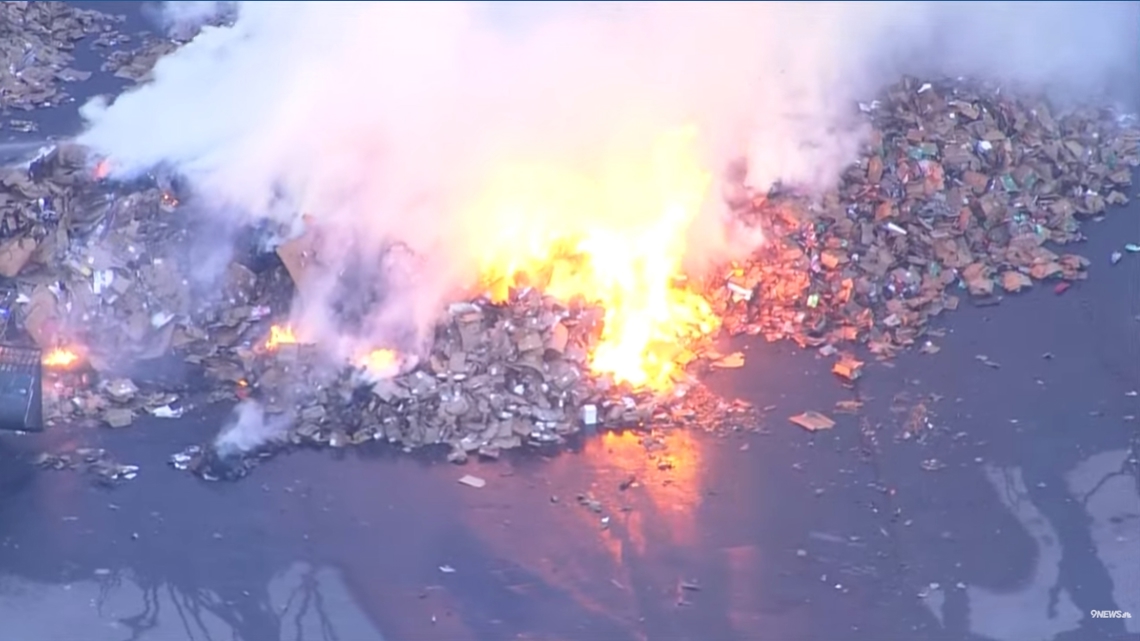 Recycling fire in north Denver | 9news.com