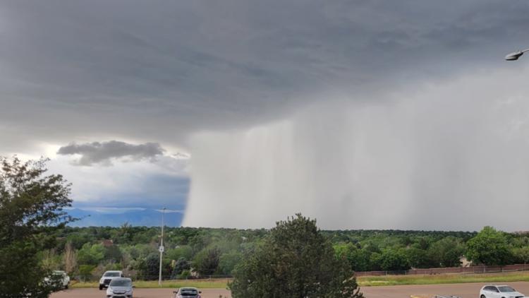 Photos: Very visible rain shaft approaches Denver | 9news.com