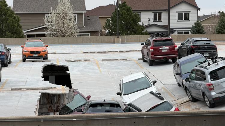 Cars stuck after Denver parking garage collapse | 9news.com