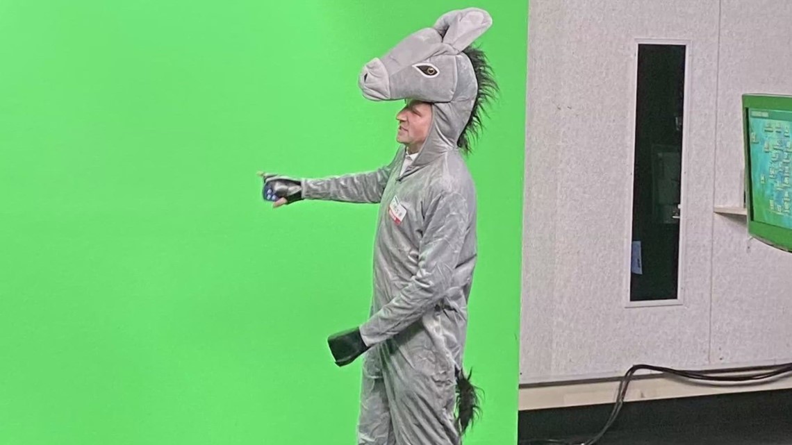 'Crispy Donkey' makes appearance on 9NEWS for Halloween | 9news.com