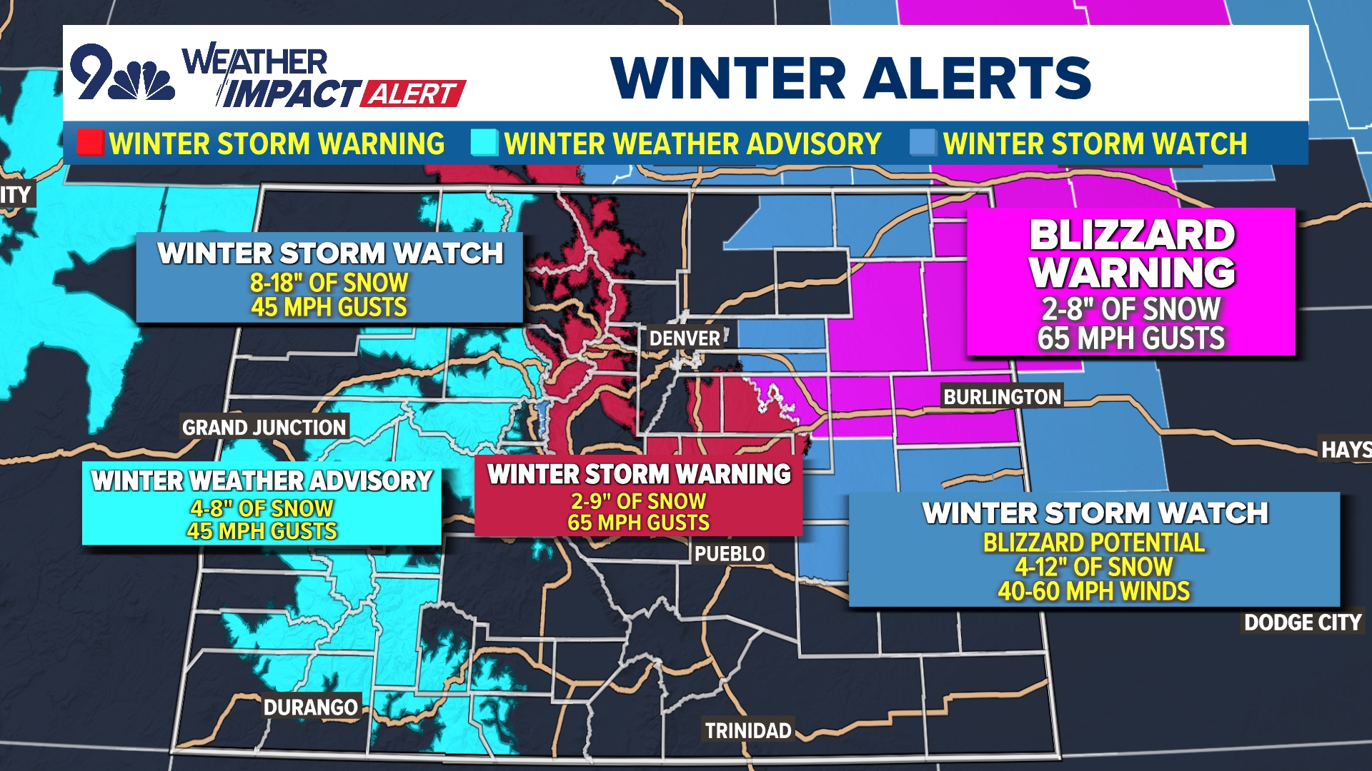 Blizzard Warning issued for eastern Colorado | 9news.com