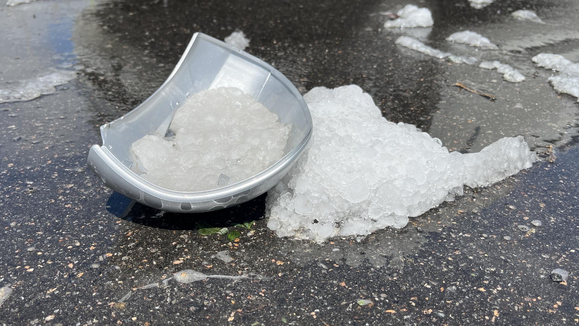 Hail damages cars near DIA | 9news.com