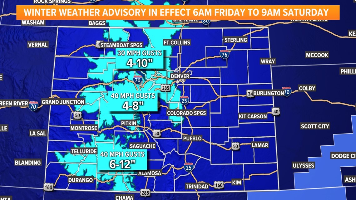 Coloado weather changes: From record highs to rain, snow Friday | 9news.com