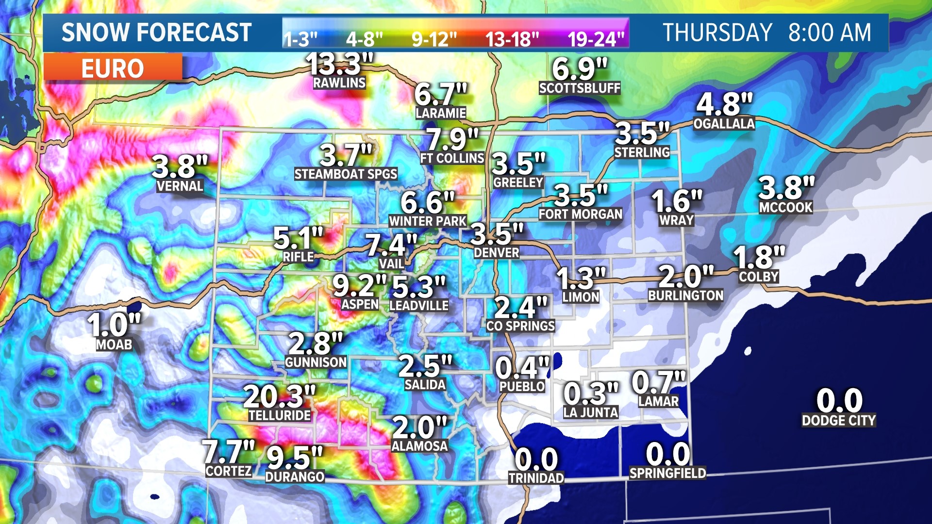 Winter storm heading for Colorado: How much snow to expect | 9news.com