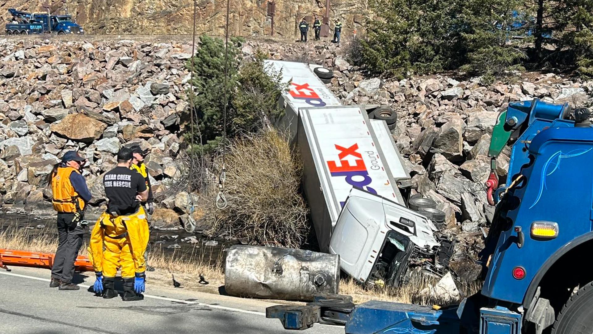 FedEx truck crash causes long delays on I-70 near Idaho Springs | 9news.com