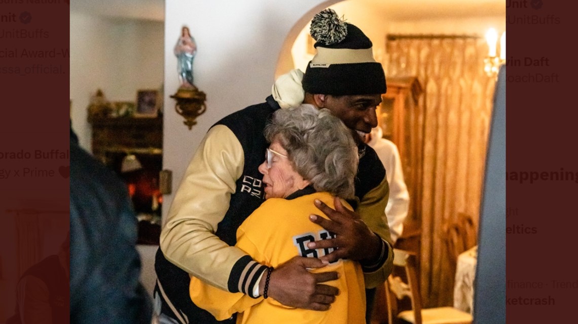 Colorado superfan Peggy Coppom meets Deion 'Coach Prime' Sanders ...