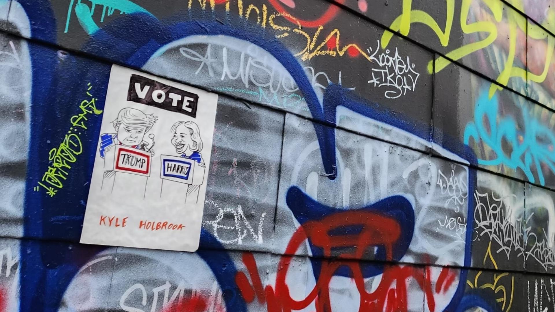 Artist displays series of political posters in RiNo, Denver | 9news.com