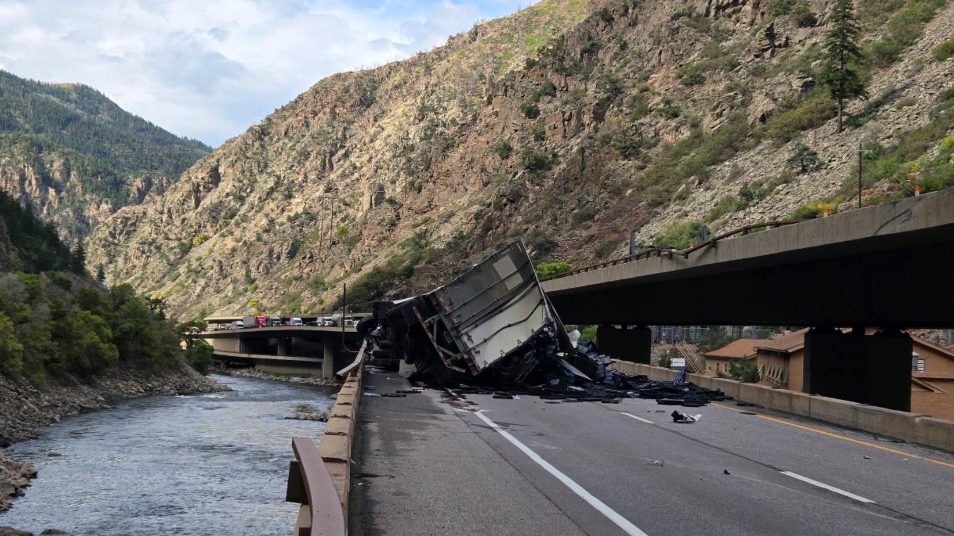 Semi crash closes I-70 in Glenwood Canyon in Colorado | 9news.com