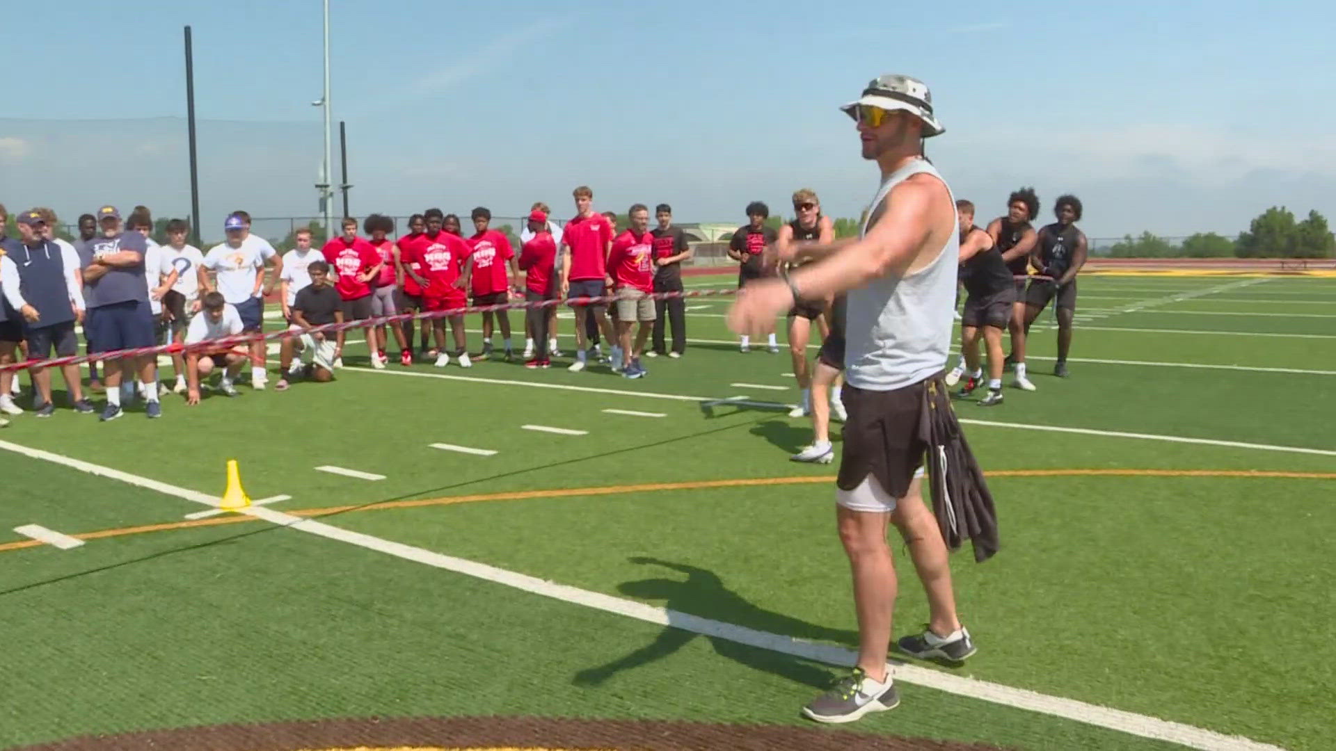 Thomas Jefferson linemen take center stage at 'Hog Olympics' | 9news.com