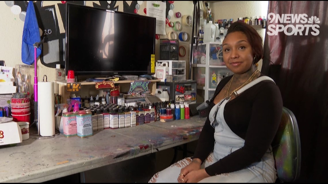 Local artist Breanna Berry customizes cleats for Denver Broncos | 9news.com