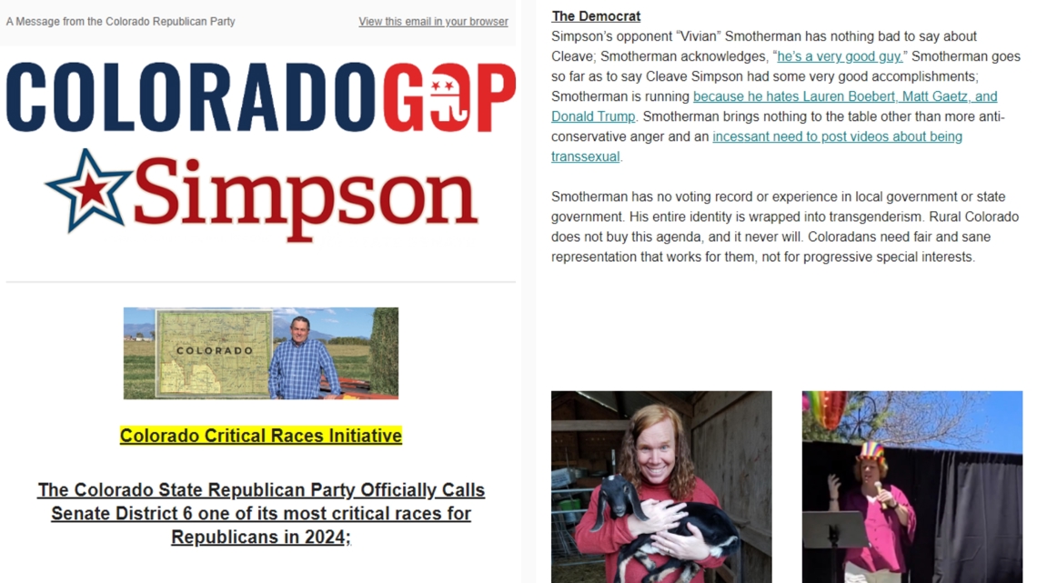 Colorado GOP sends transphobic email supporting Cleave Simpson | 9news.com