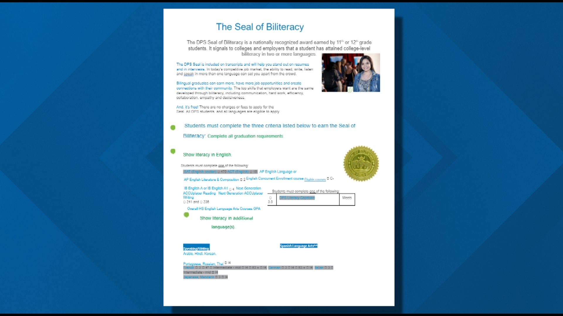 Denver schools' Seal of Biliteracy program reaches new heights | 9news.com