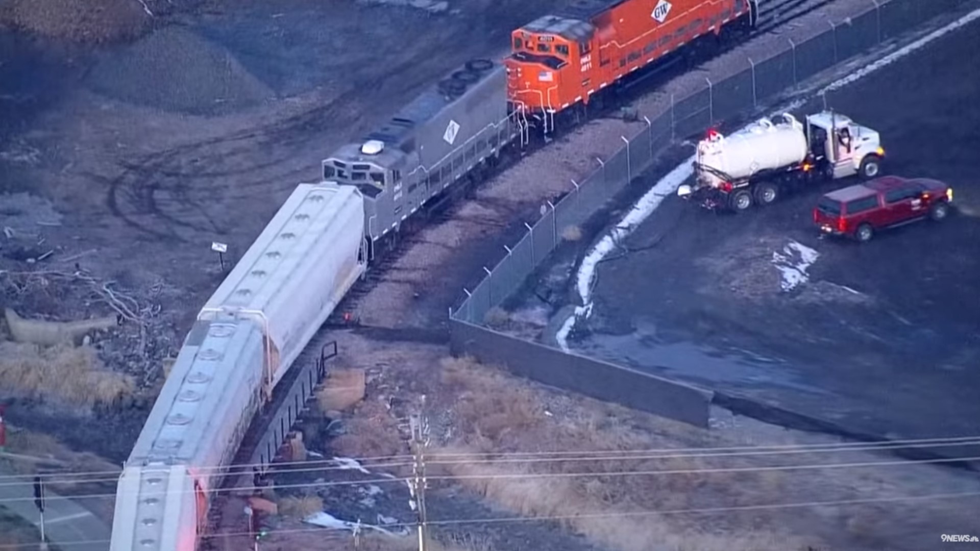 Train derails in northern Colorado; Hazmat team responds | 9news.com