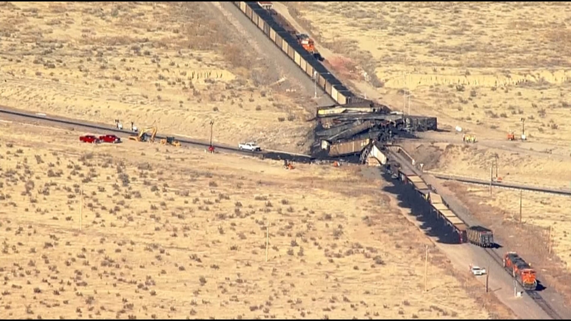 Train derails onto interstate in Colorado | 9news.com