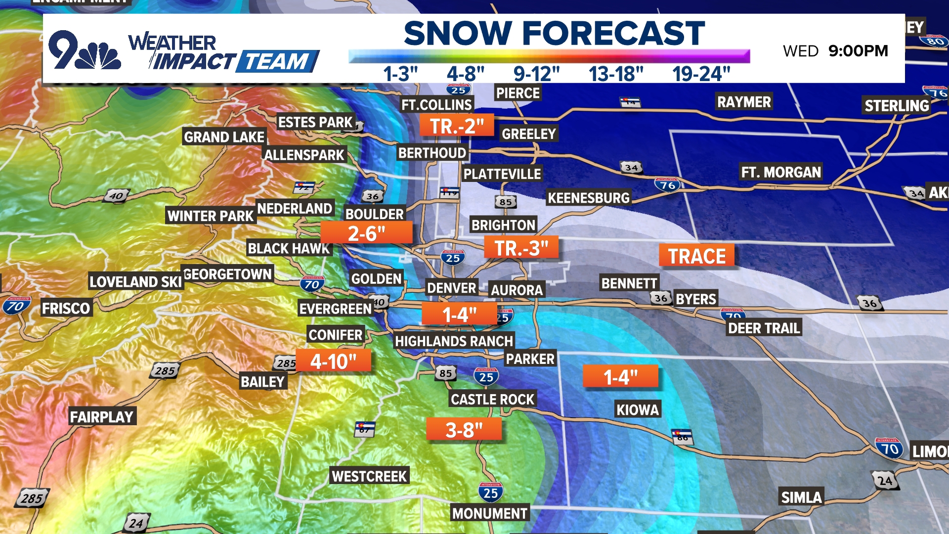 Denver snow: Weather Impact Day with difficult travel in Colorado ...