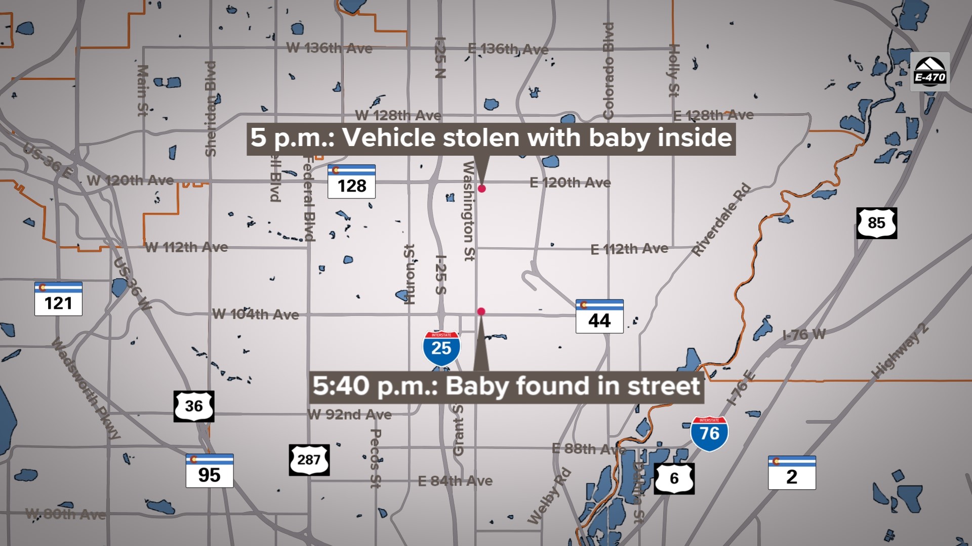 Baby OK after being left in middle of Northglenn street | 9news.com