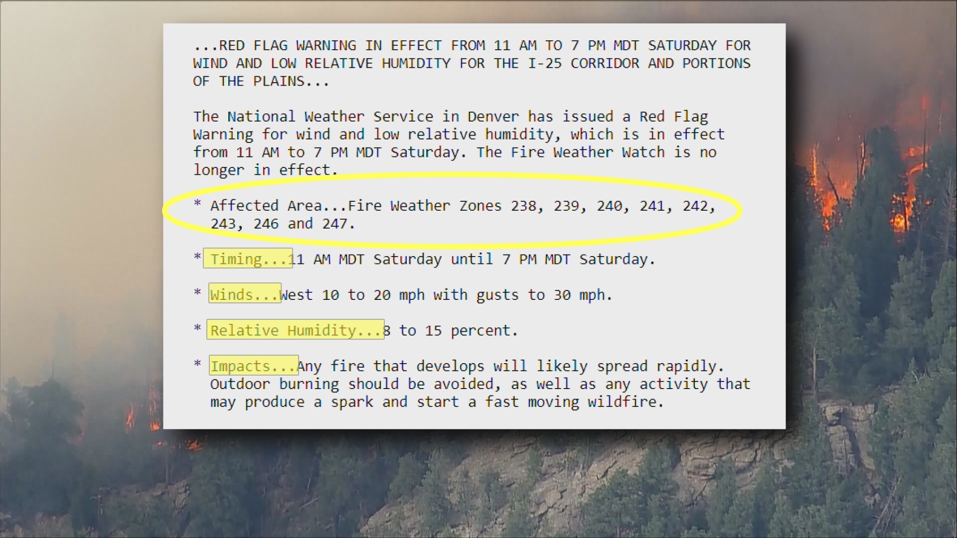 What is a fire weather watch? | 9news.com