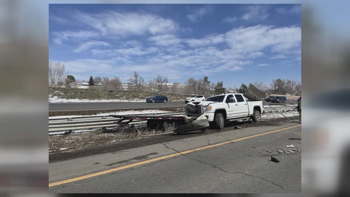 Crash near I-70 and Ward Road injures 2 roadside workers | 9news.com