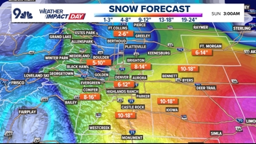 Major winter storm in Colorado: How much snow Denver could get | 9news.com