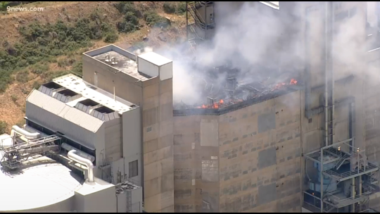 16-story silo catches fire at Coors Brewery in Golden, Colorado | 9news.com