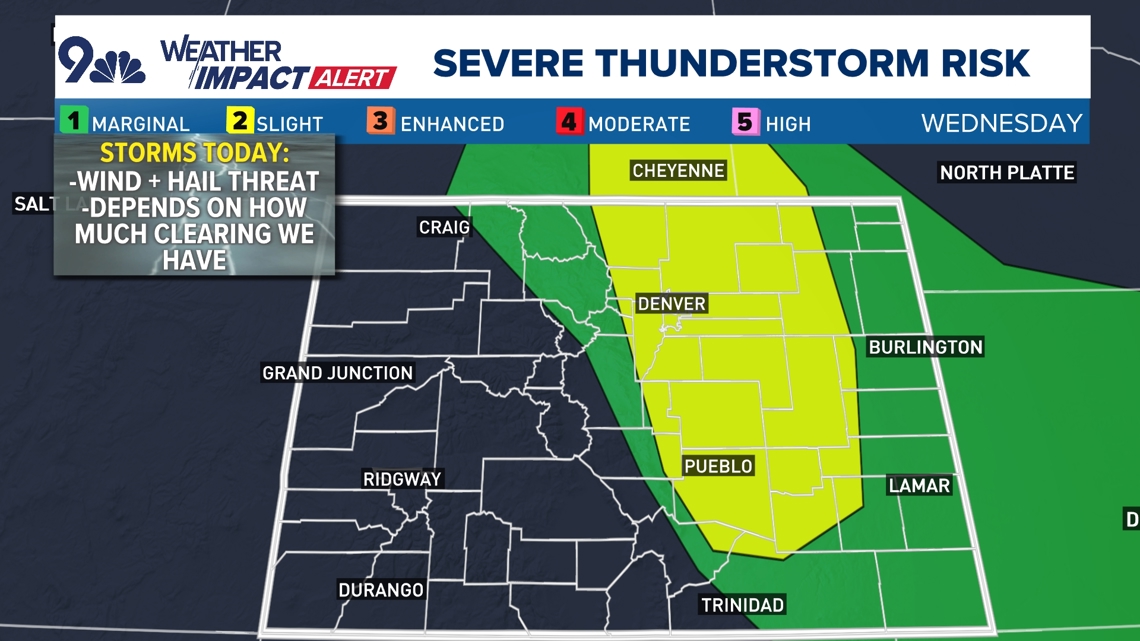 Weather Impact Alert due to Wednesday afternoon storms, possible large hail | 9news.com