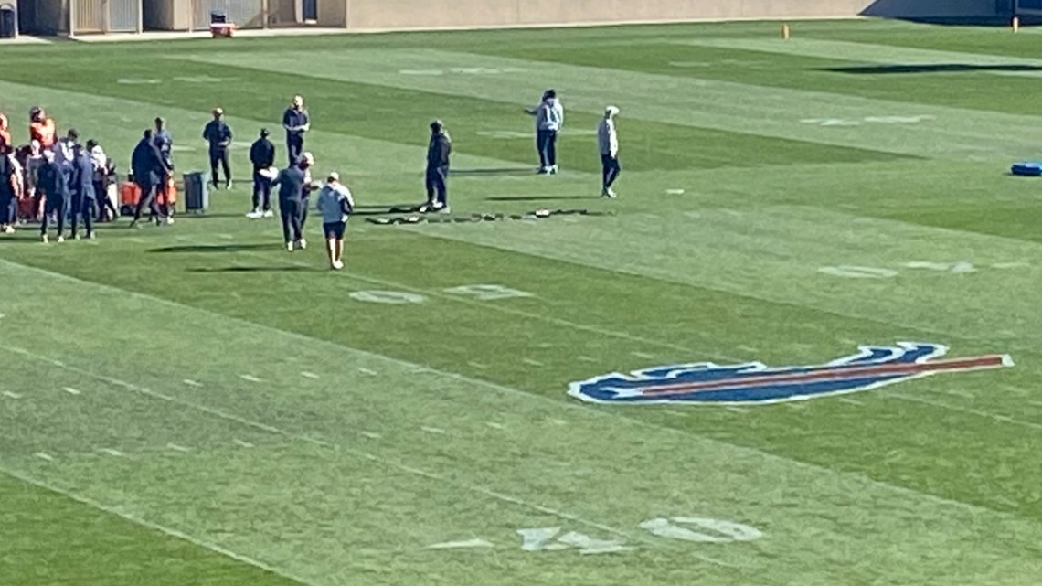Bronco notes: Bills logos decorate Denver's practice fields | 9news.com