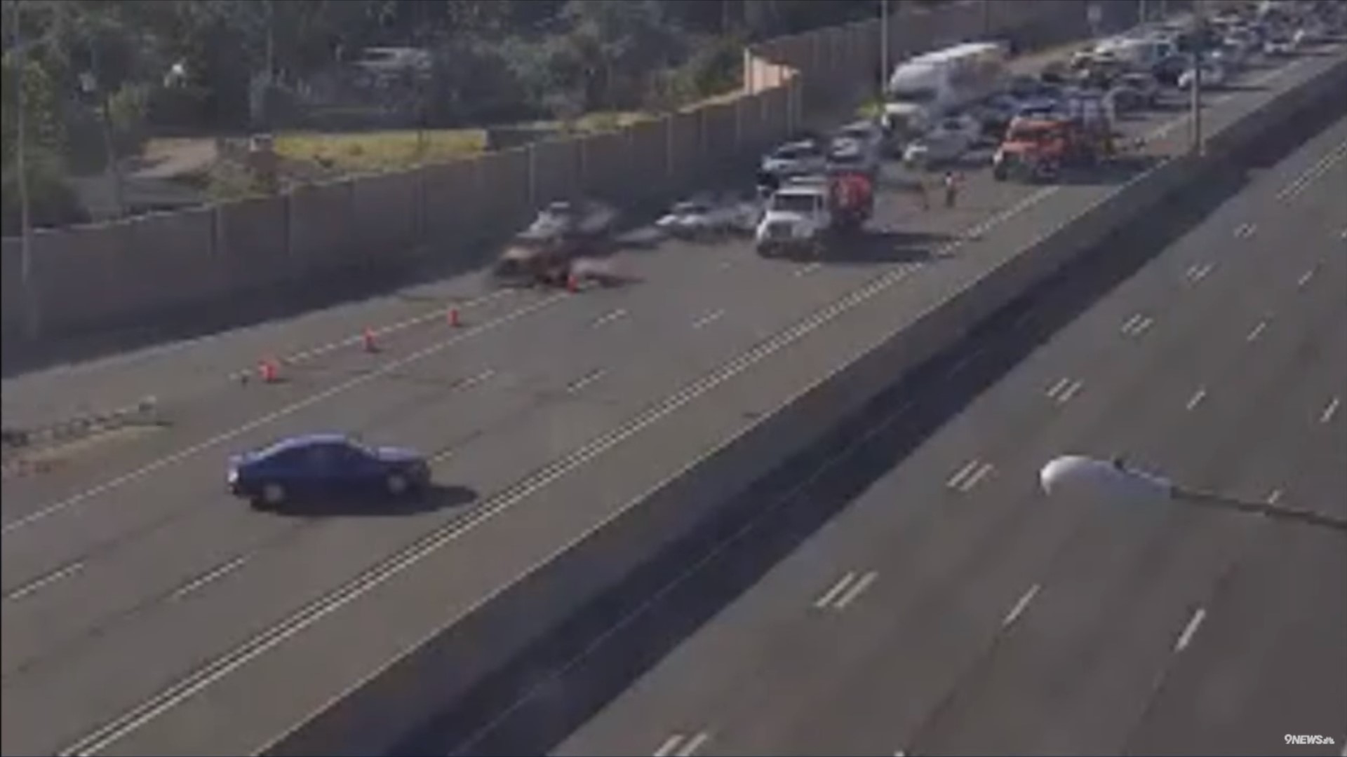 Interstate 25 closed for shooting involving Thornton officer | 9news.com
