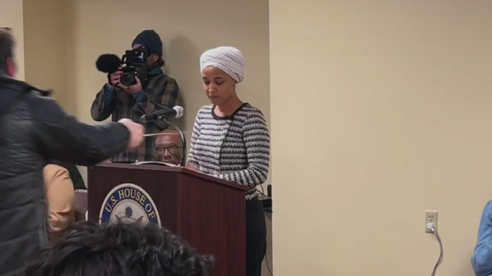 Minnesota congresswoman Ilhan Omar is 'OK' after man sprays her with ...