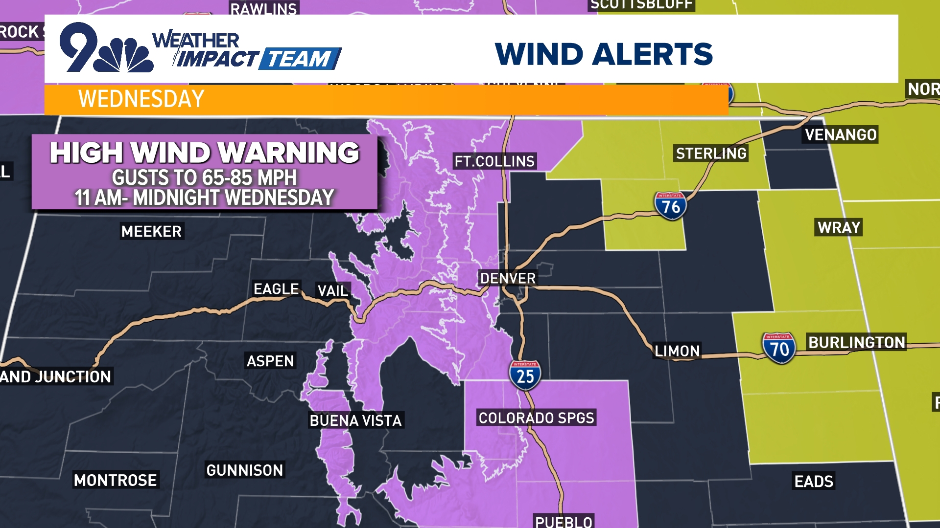 Weather Impact Alert: Extreme winds and high fire danger Wednesday ...