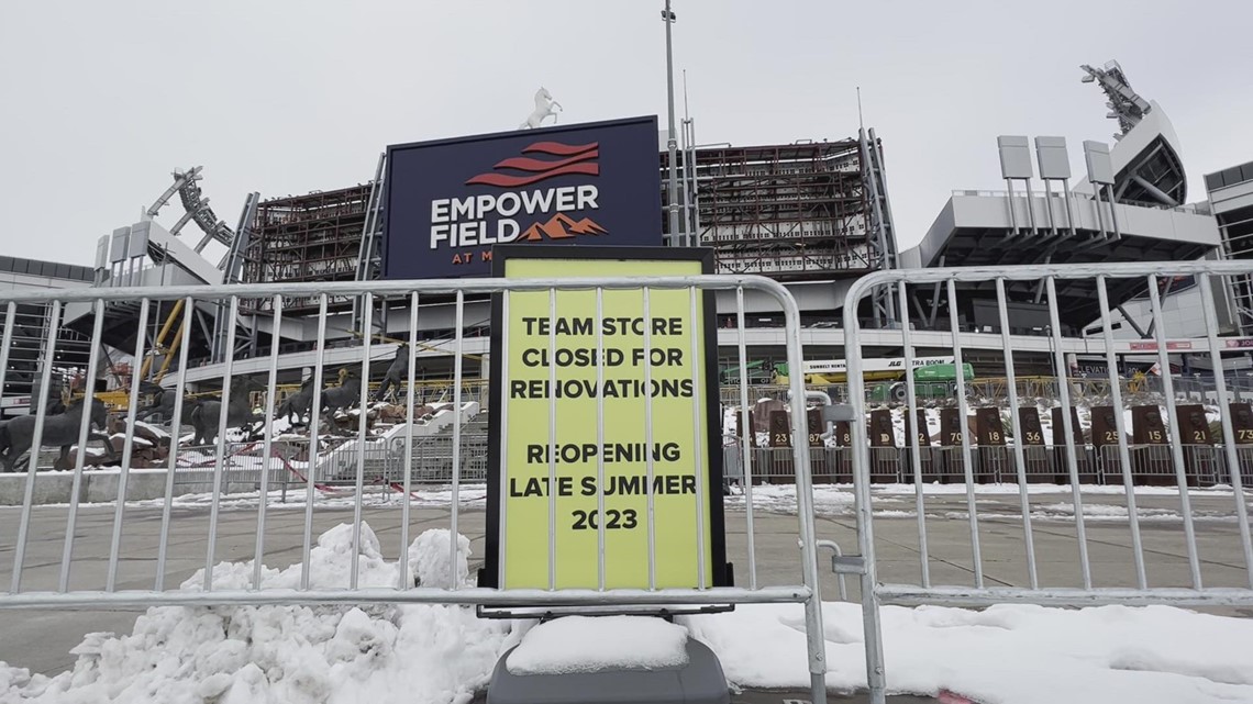 Broncos stadium scoreboard construction begins | 9news.com