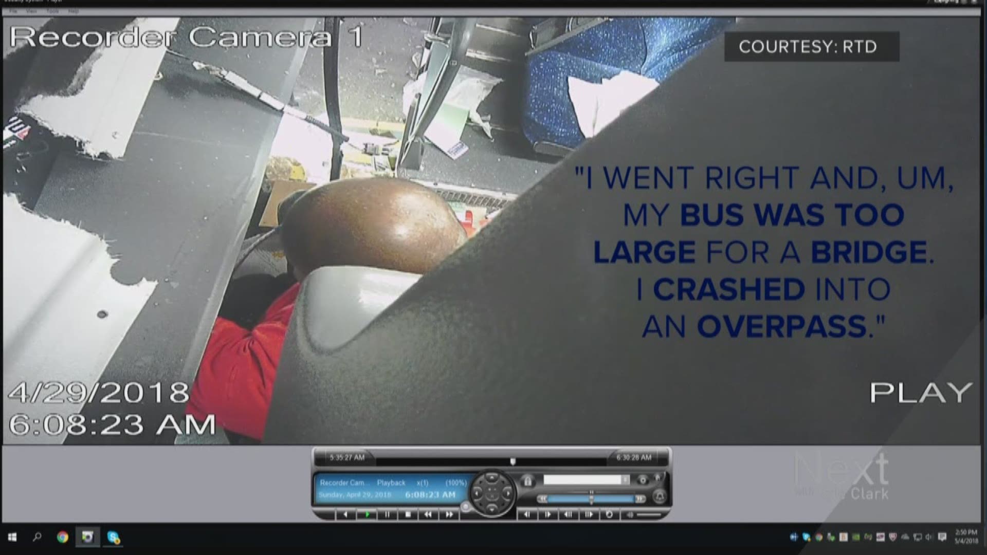 WATCH: Video shows inside of RTD bus as it became wedged under airport ...