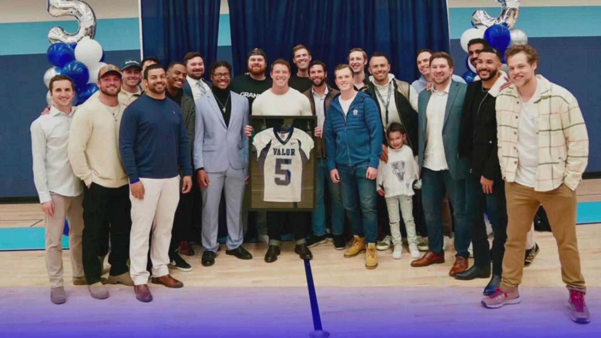 Christian McCaffrey honored at Valor Christian jersey retirement ...