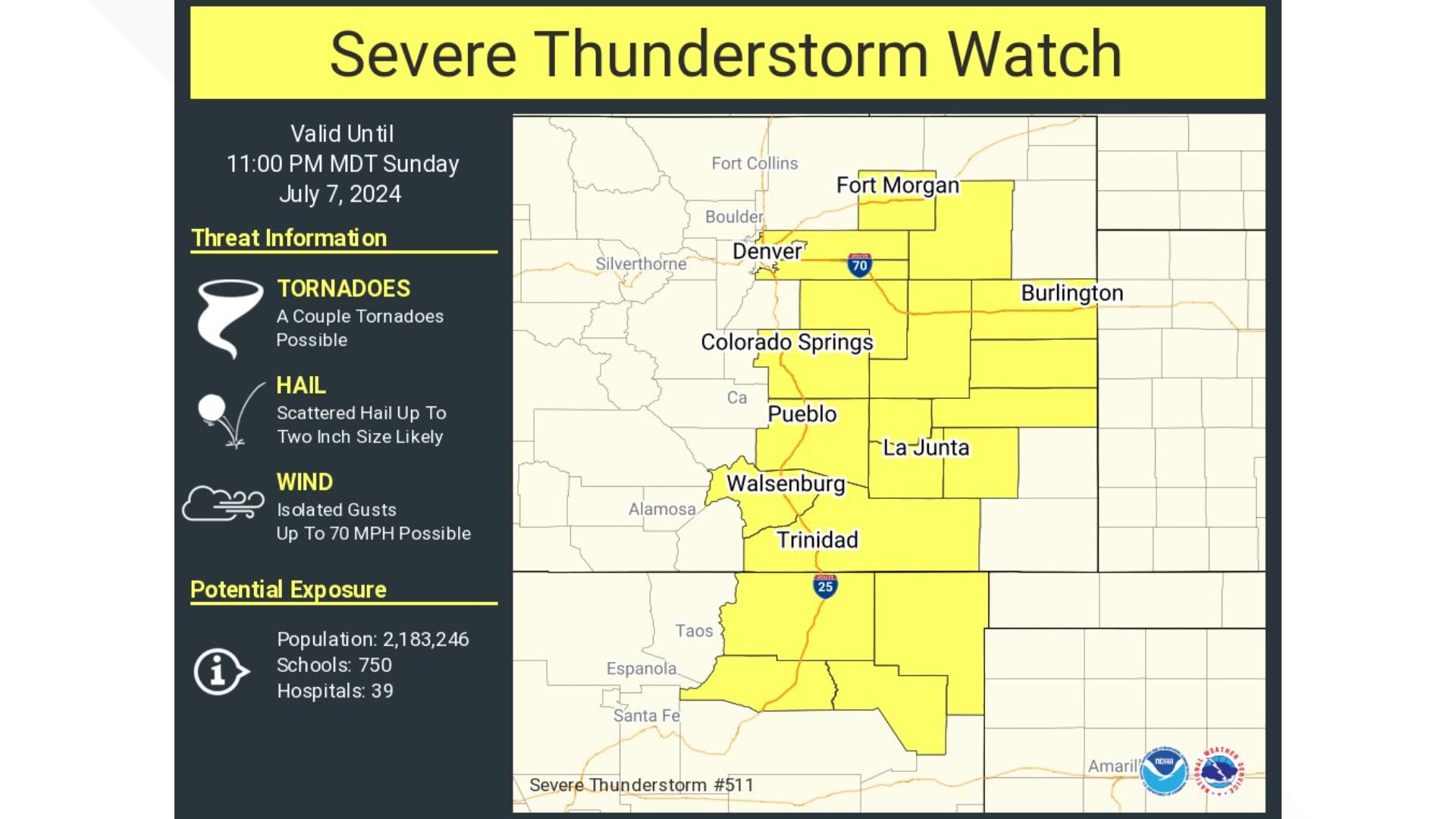Severe thunderstorms possible in parts of Colorado Sunday | 9news.com