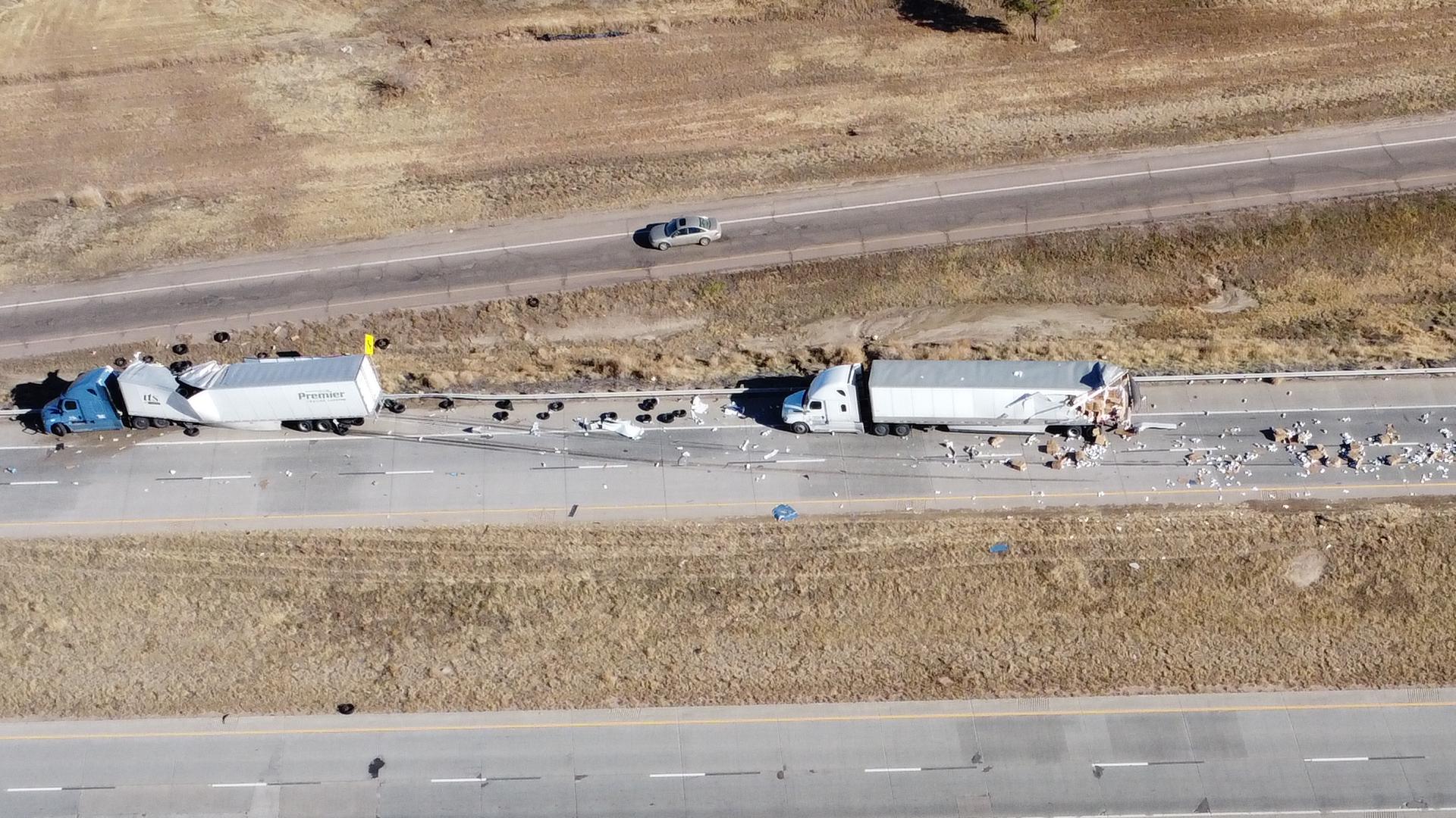 I-70 reopened after semitruck crash near Deer Trail | 9news.com