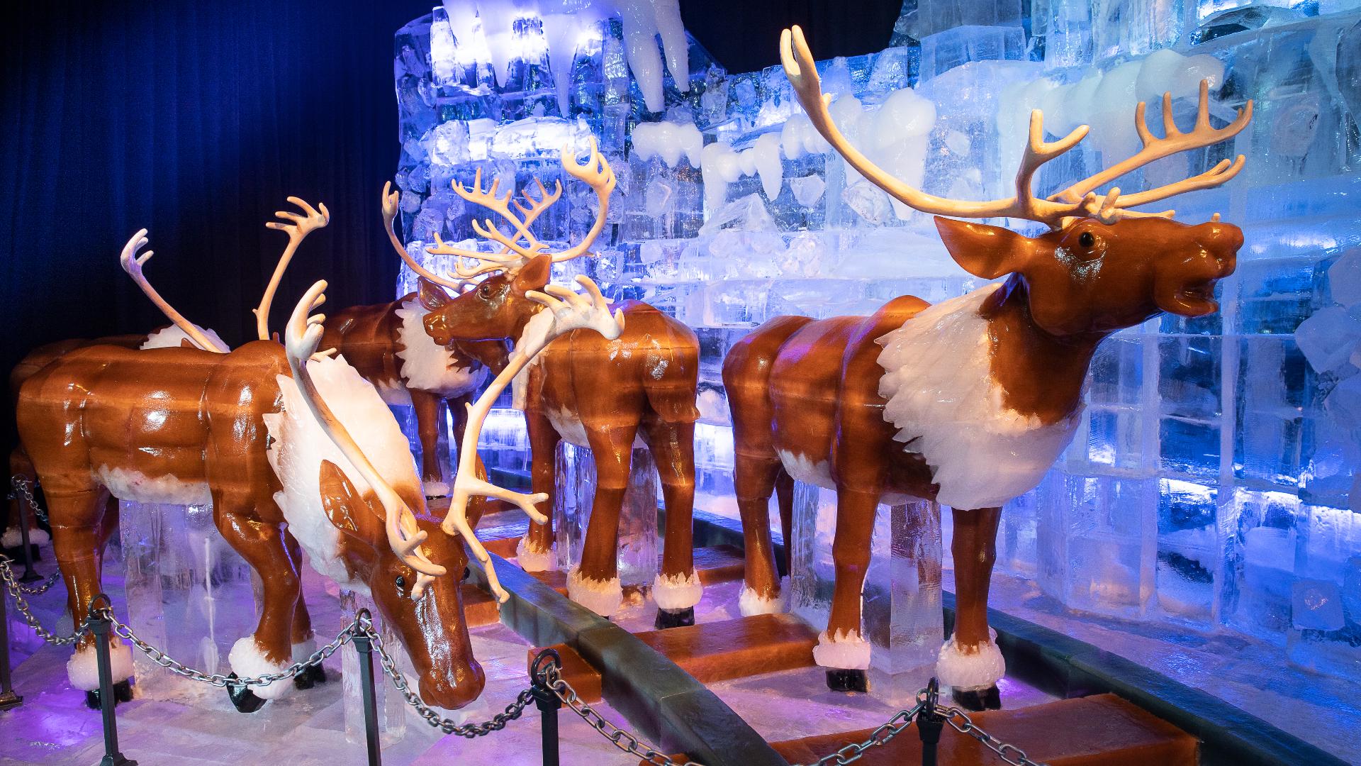 Ice artisans begin carving 'Polar Express' exhibition in Aurora | 9news.com