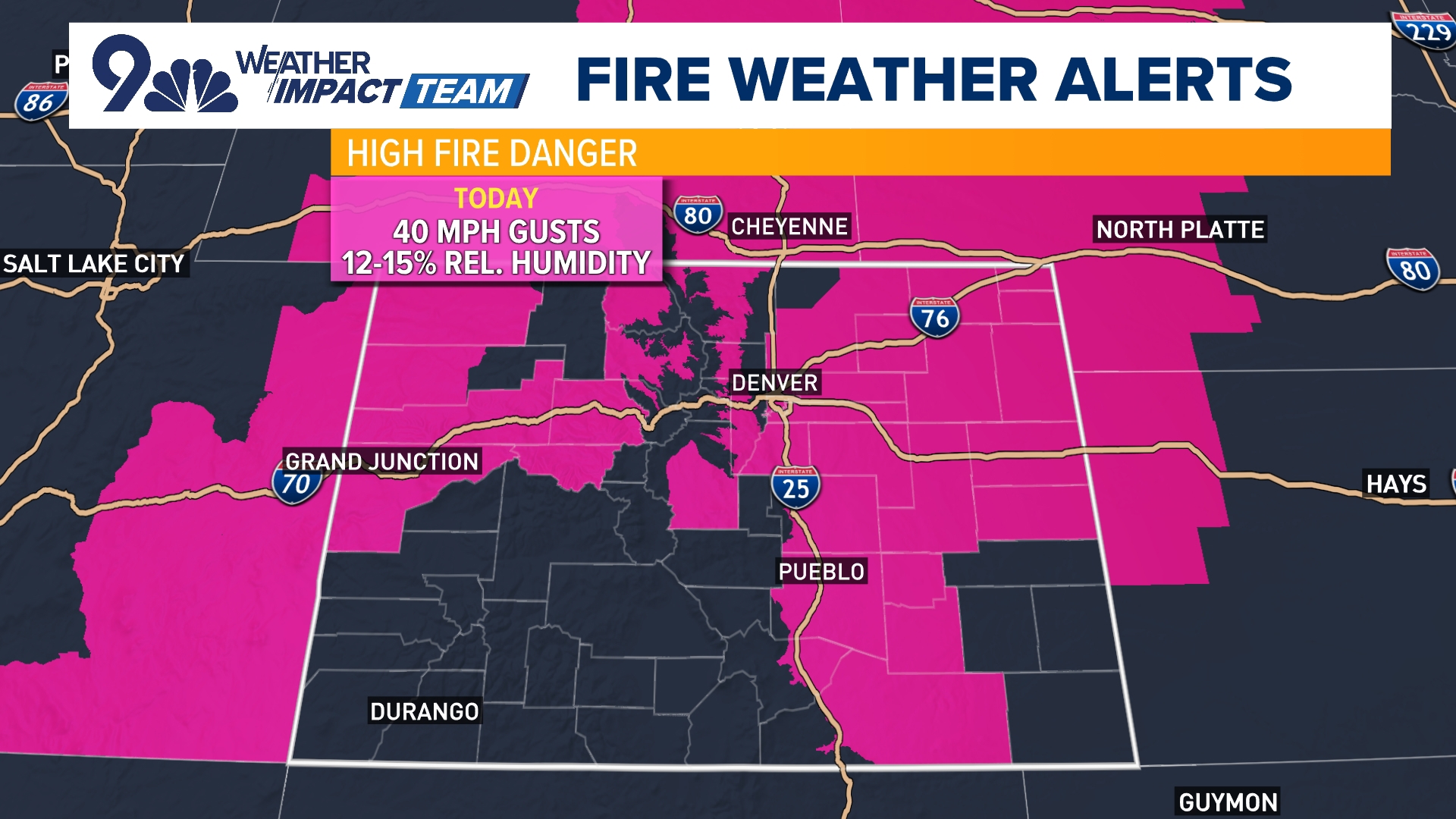 Red Flag Warning in effect for high fire danger in Colorado | 9news.com