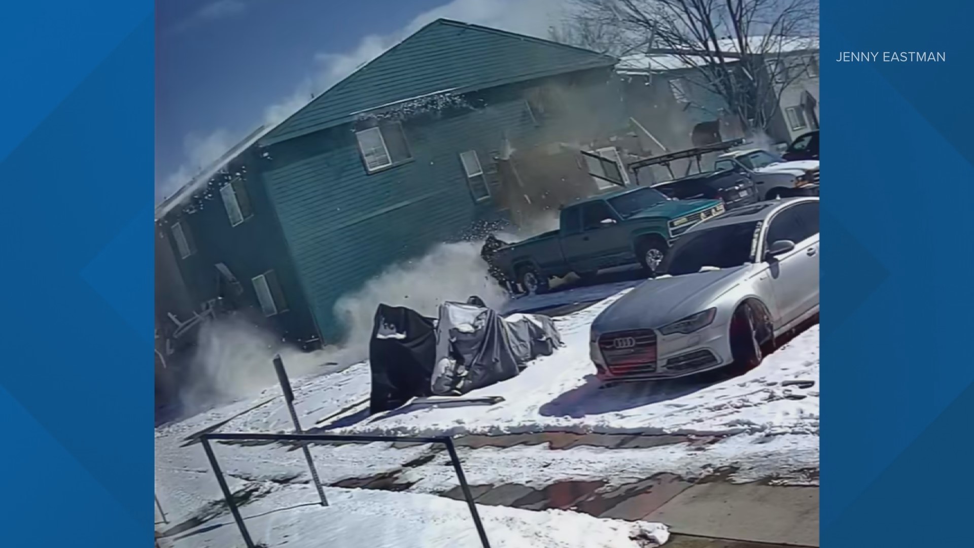 RAW: Surveillance video shows Westminster townhome explosion | 9news.com