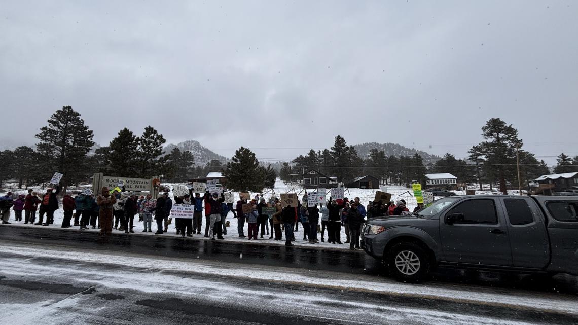 Hundreds of Coloradans gather outside of RMNP protesting national ...