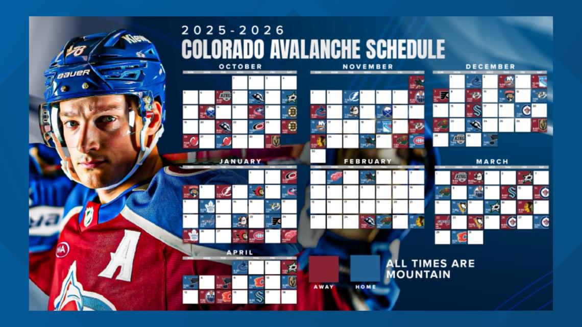 Avs release 2025-26 season schedule | 9news.com