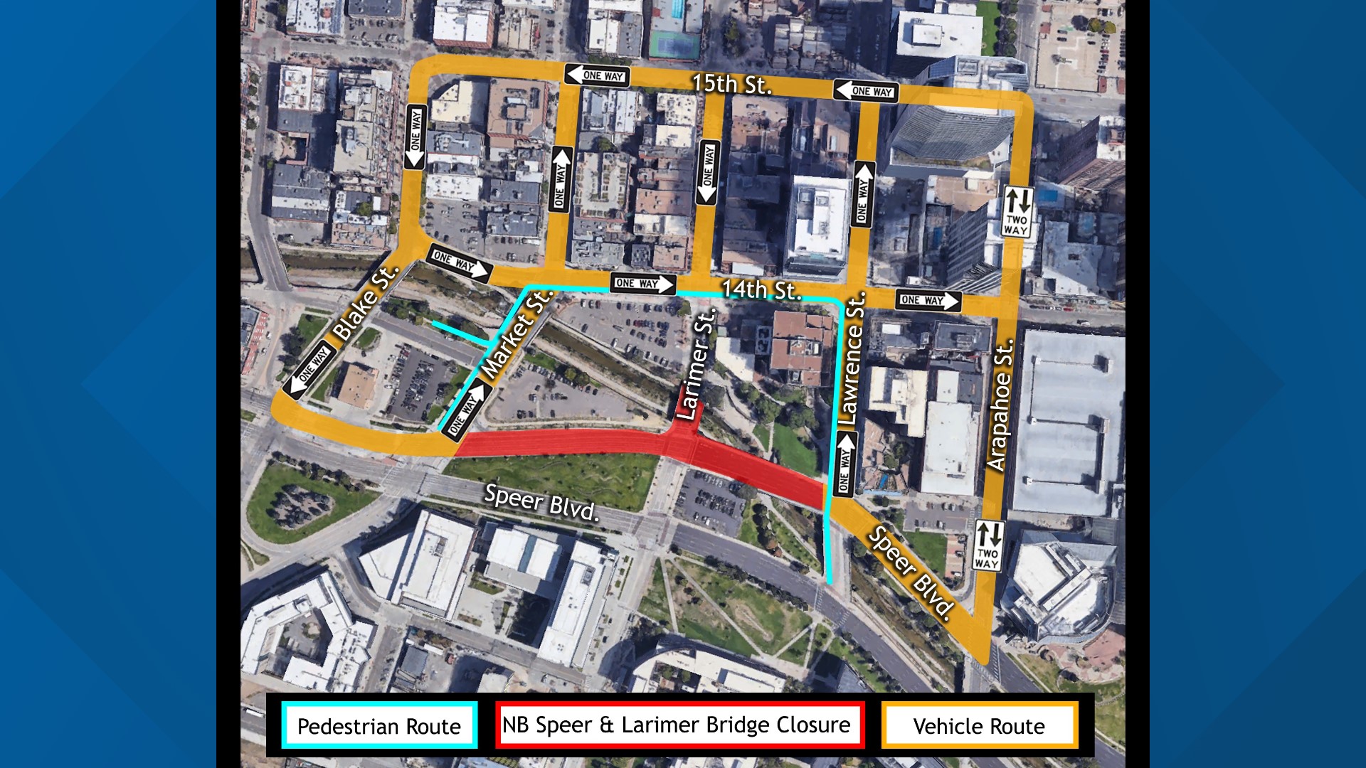 Part of northbound Speer Boulevard to close President's Day | 9news.com