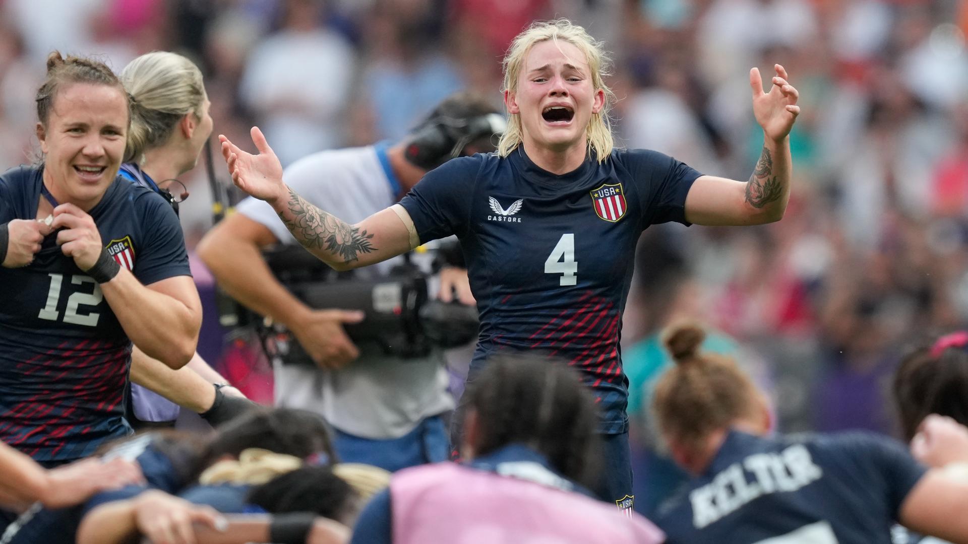 US rugby star Sammy Sullivan reacts to Olympic bronze medal | 9news.com