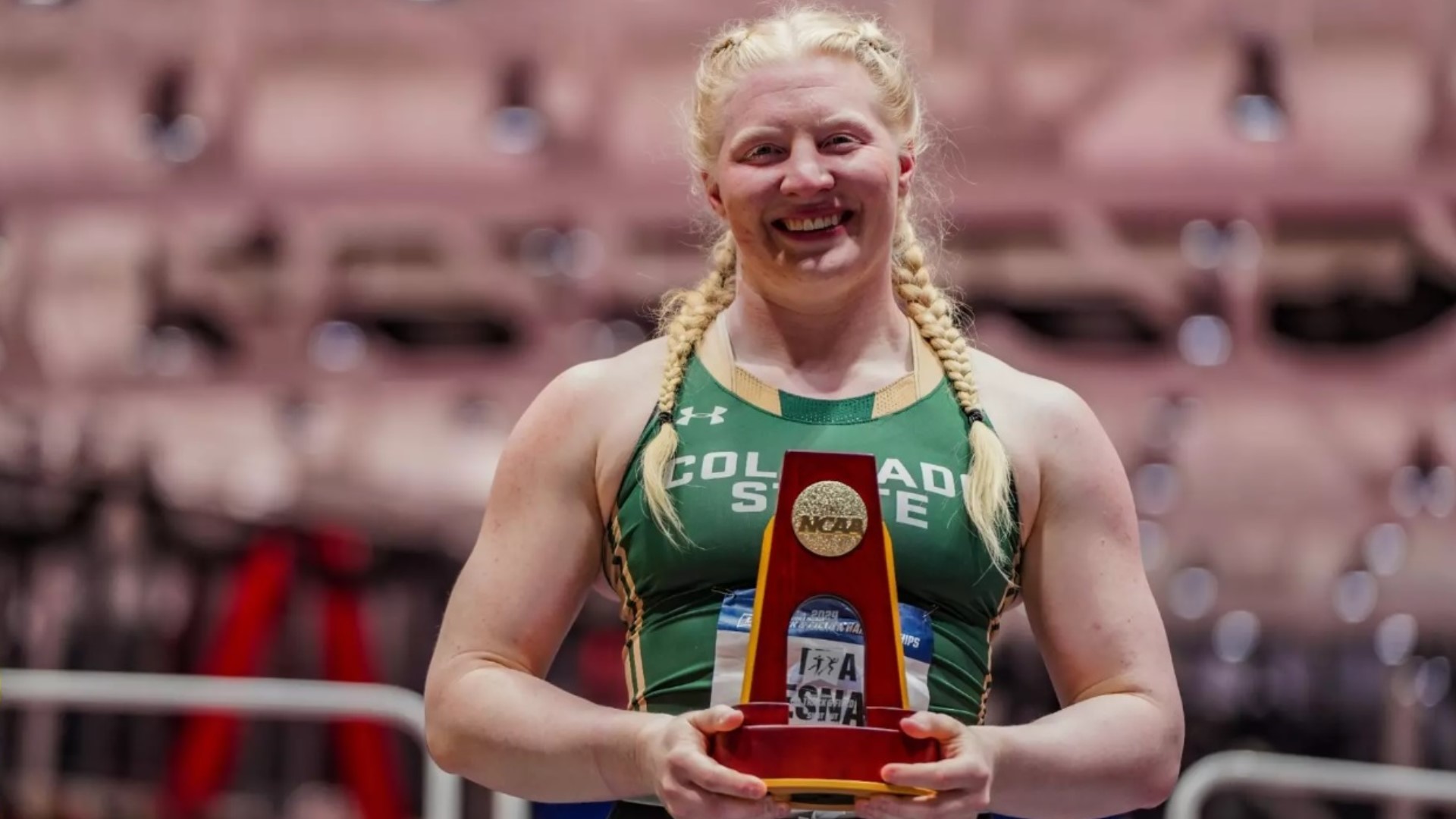 Colorado State junior Mya Lesnar wins national title in shot put ...