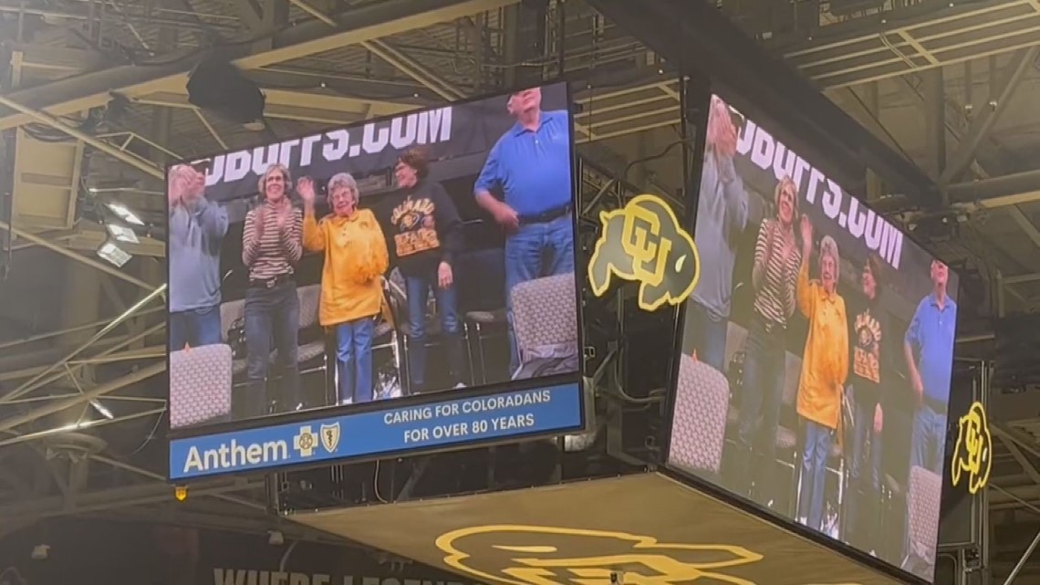 Crowd sings Happy Birthday to CU superfan Peggy Coppum | 9news.com