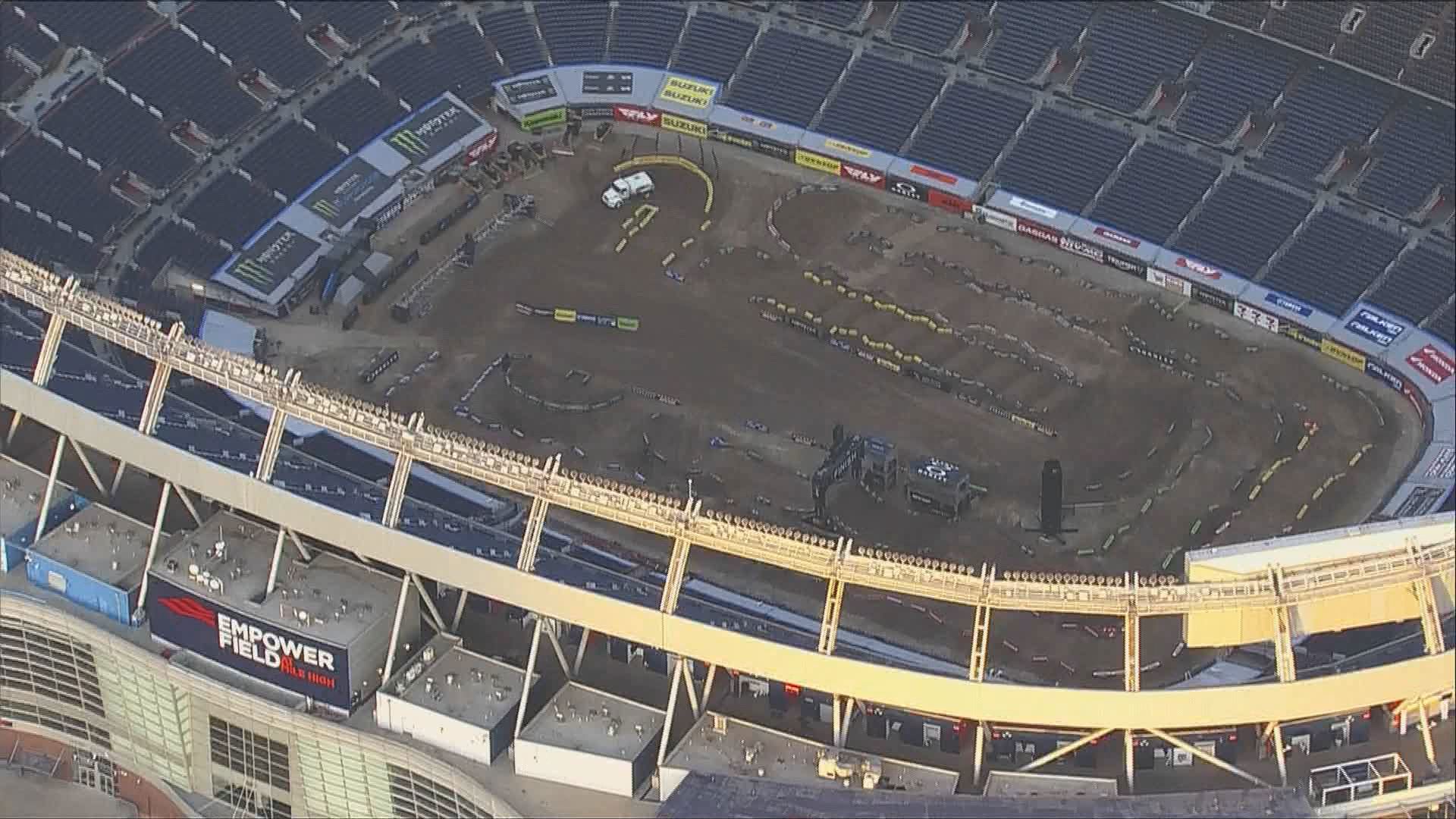 AMA Supercross lights up Denver football stadium on Saturday | 9news.com
