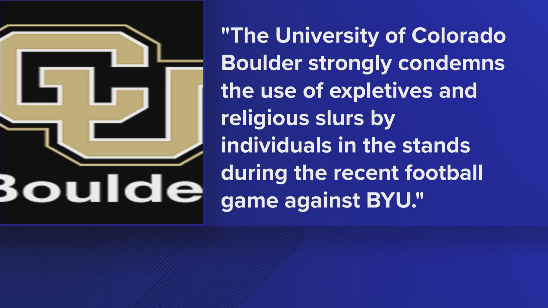 CU Boulder condemns chant from game against BYU | 9news.com