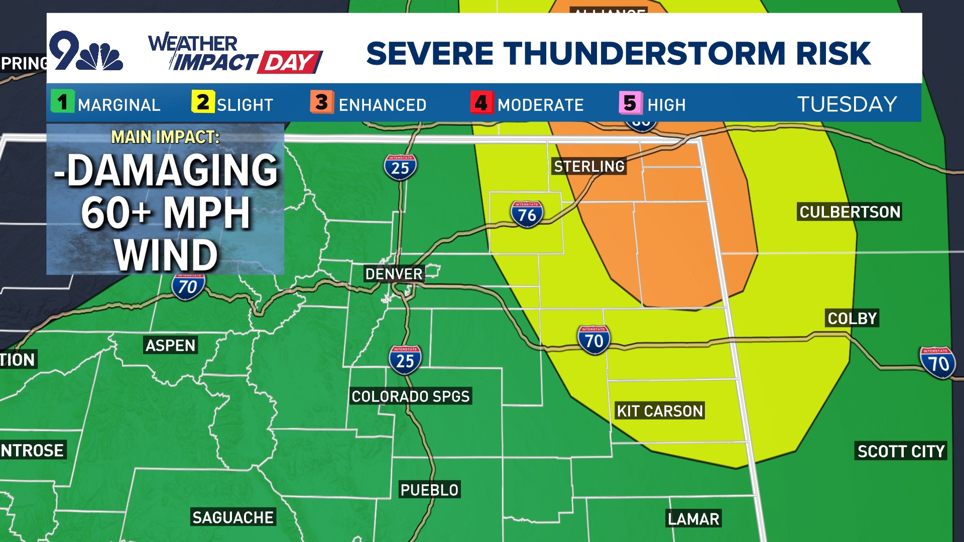 Severe thunderstorms, strong winds in Colorado forecast | 9news.com