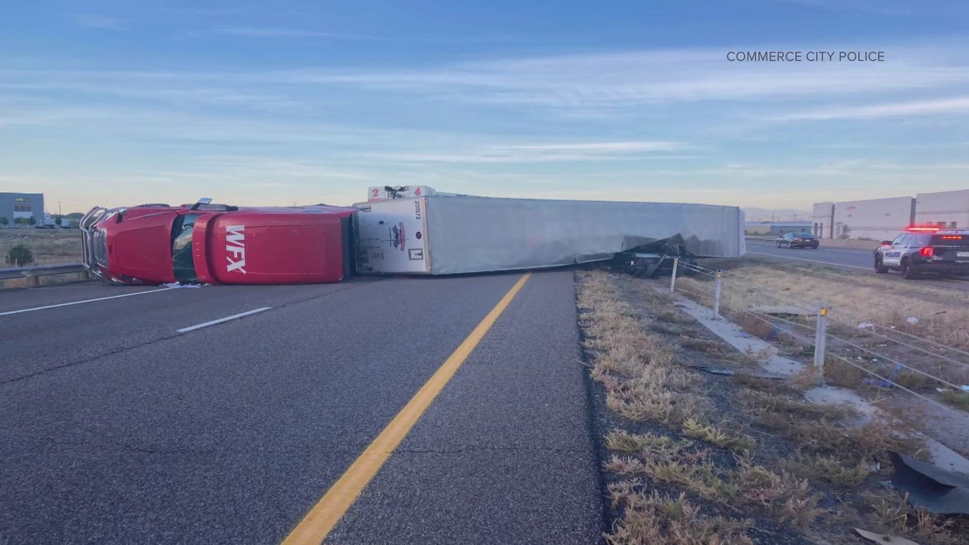 Semi and pickup truck crash closes interstate lanes in Colorado | 9news.com